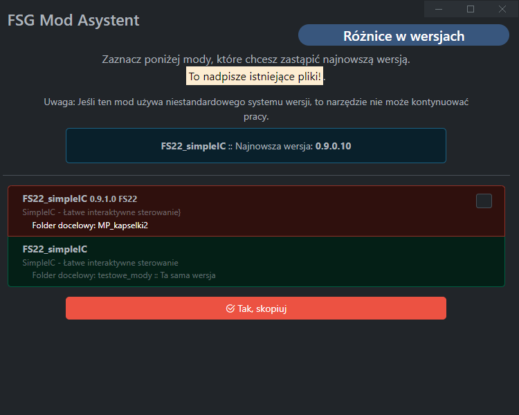 [BUG] "Check Versions" option - bad version detection · Issue #76 · FSGModding/FSG_Mod_Assistant ...