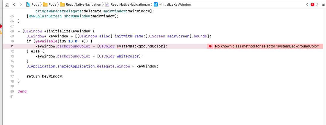 No known class method for selector 'systemBackgroundColor' · Issue #5719 · wix/react-native ...