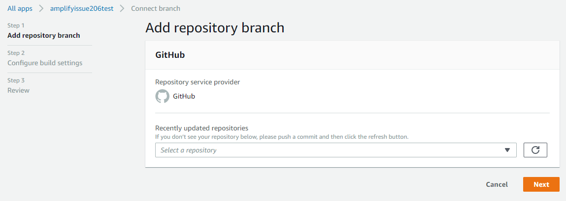 Cannot select BitBucket with Connecting a frontend web app · Issue #613 · aws-amplify/amplify ...