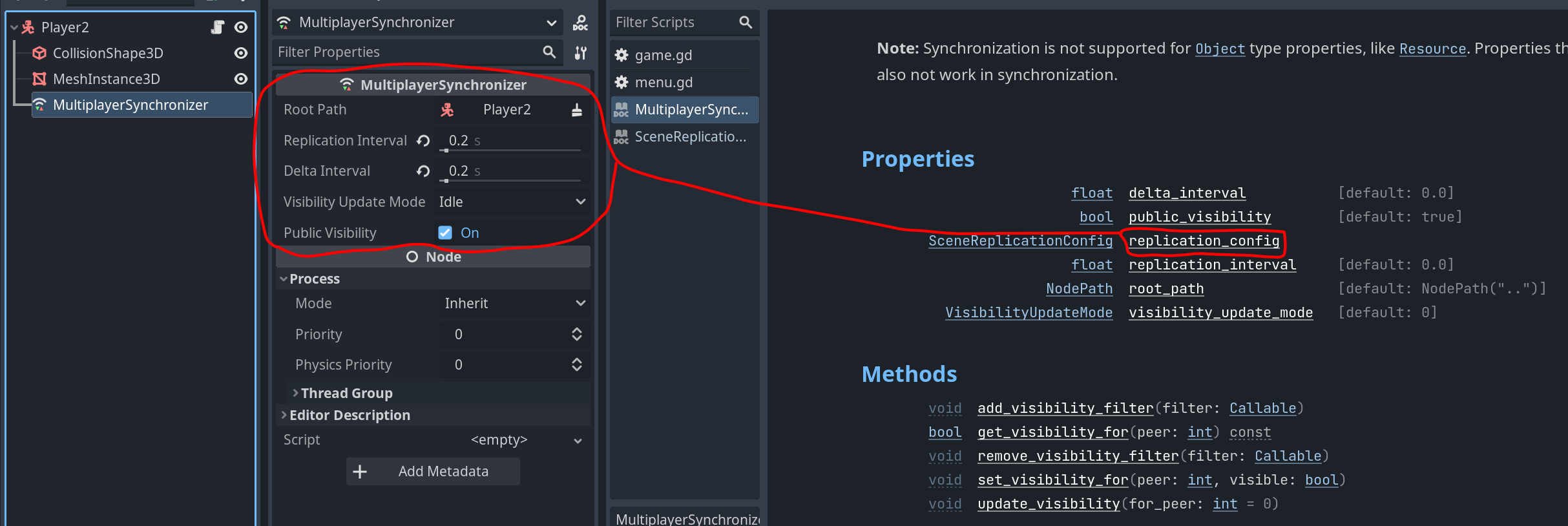MultiplayerSynchronizer doesn't expose replication_config in Inspector · Issue #80717 ...