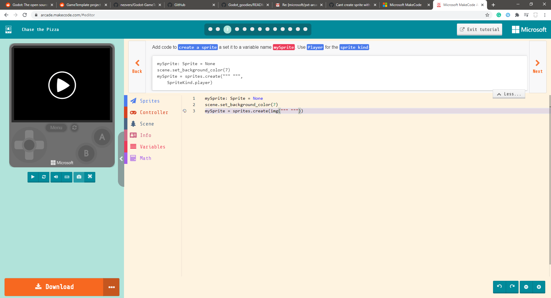 Cant create sprite with Python. · Issue #2261 · microsoft/pxt-arcade · GitHub