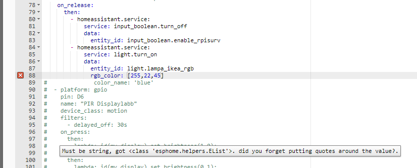 homeassistant.service - light.turn_on sending "rgb_color" fails - does not accept "list ...