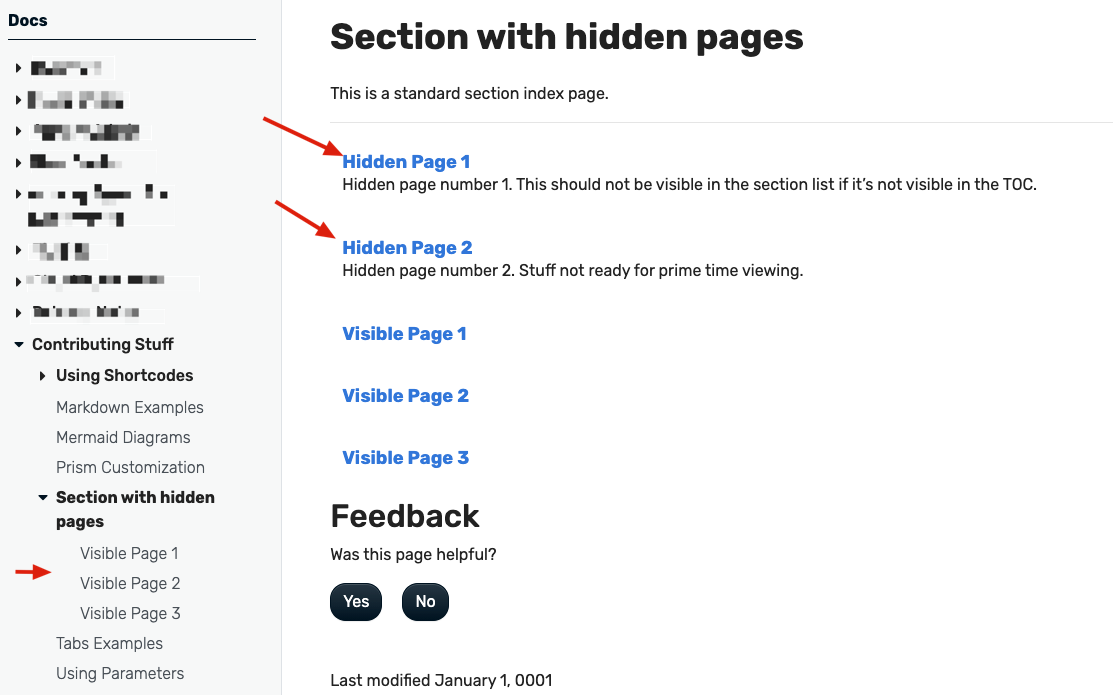 Section index: Page with "toc_hide: true" still appears in section index page list · Issue #647 ...