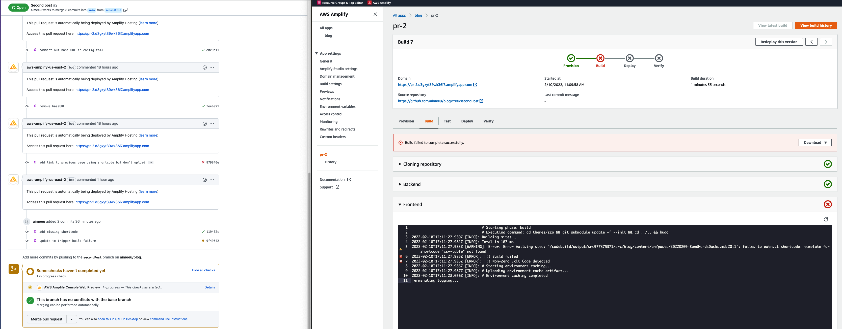 Pull-Request Previews Check does not return result. Stuck in Queue · Issue #367 · aws-amplify ...