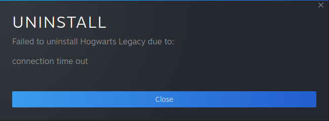 Uninstalling Hogwarts Legacy times out · Issue #9863 · ValveSoftware/steam-for-linux · GitHub
