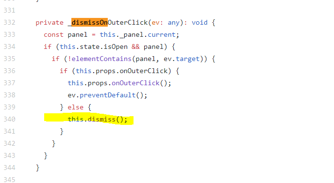 Panel Is Not Passing Ev To Ondismiss In Dismissonouterclick · Issue 8345 · Microsoftfluentui