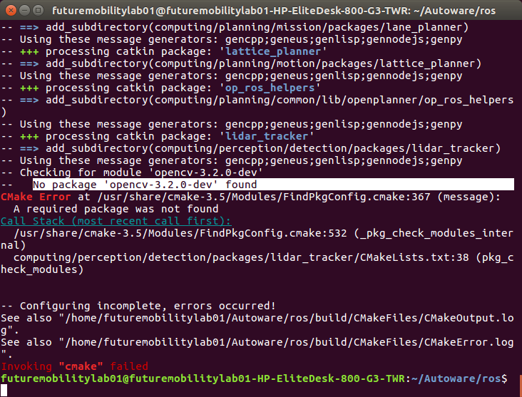 Build error on Ubuntu 16.04 with OpenCV 3.3 · Issue #1070 · autowarefoundation/autoware_ai · GitHub
