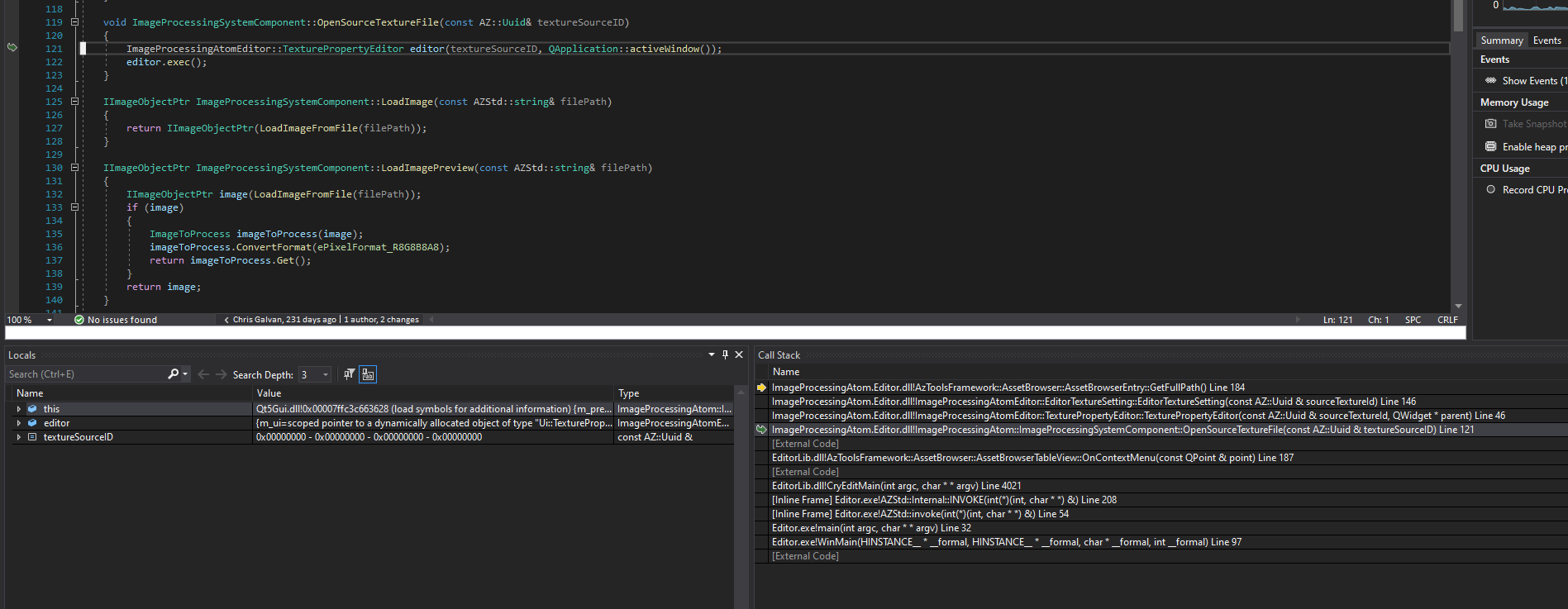 Crash in ImageProcessingAtom ImageProcessingSystemComponent::OpenSourceTextureFile · Issue ...