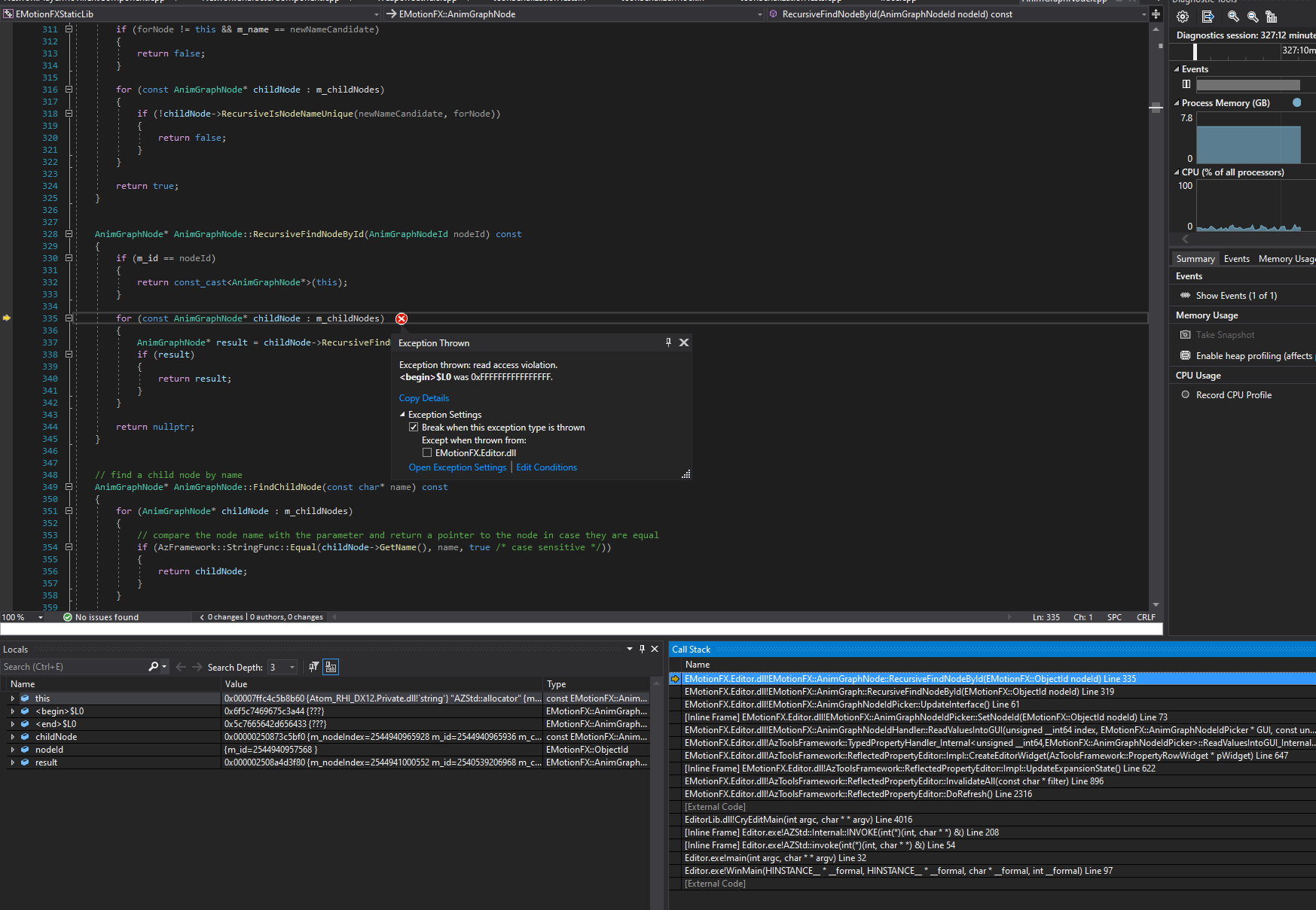 Crash when deleting EMFX Node · Issue #13289 · o3de/o3de · GitHub