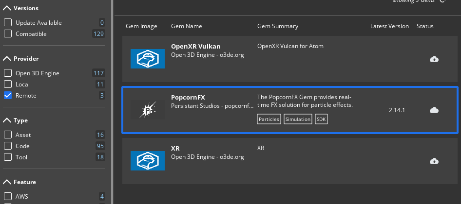 Old gem icons show for XR and OpenXR gems · Issue #15869 · o3de/o3de · GitHub