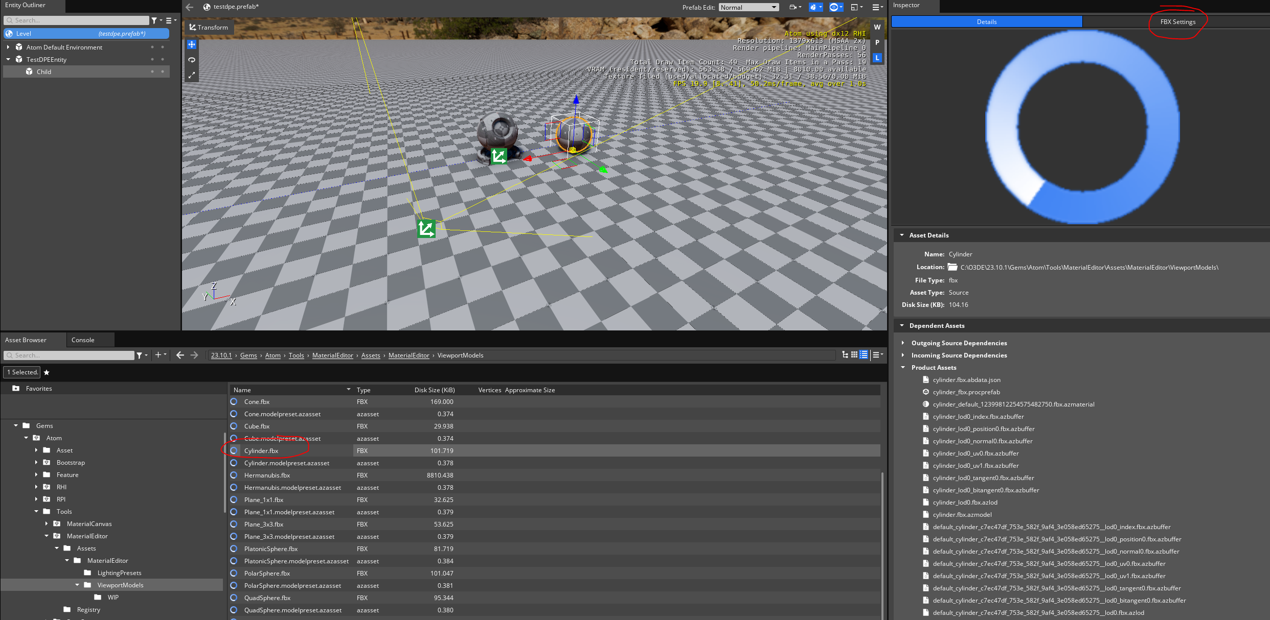 FBX Settings No longer easy to find from the Asset Browser · Issue #17092 · o3de/o3de · GitHub