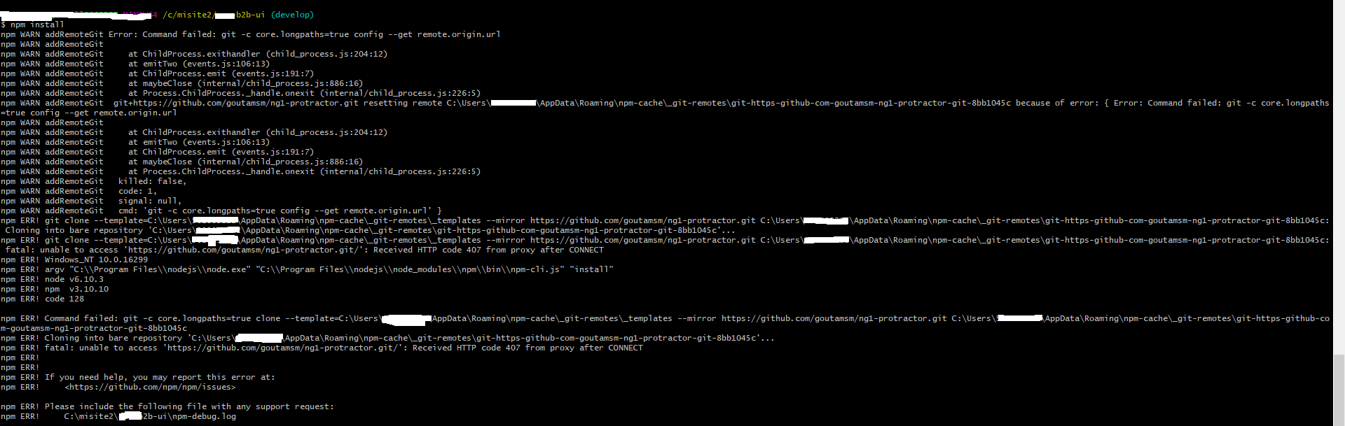npm install issue · Issue #20539 · npm/npm · GitHub npm install issue · Issue #20539 · npm/npm · GitHub
