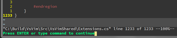 Prevent displaying a line number for the phantom line · Issue #2687 · VsVim/VsVim · GitHub