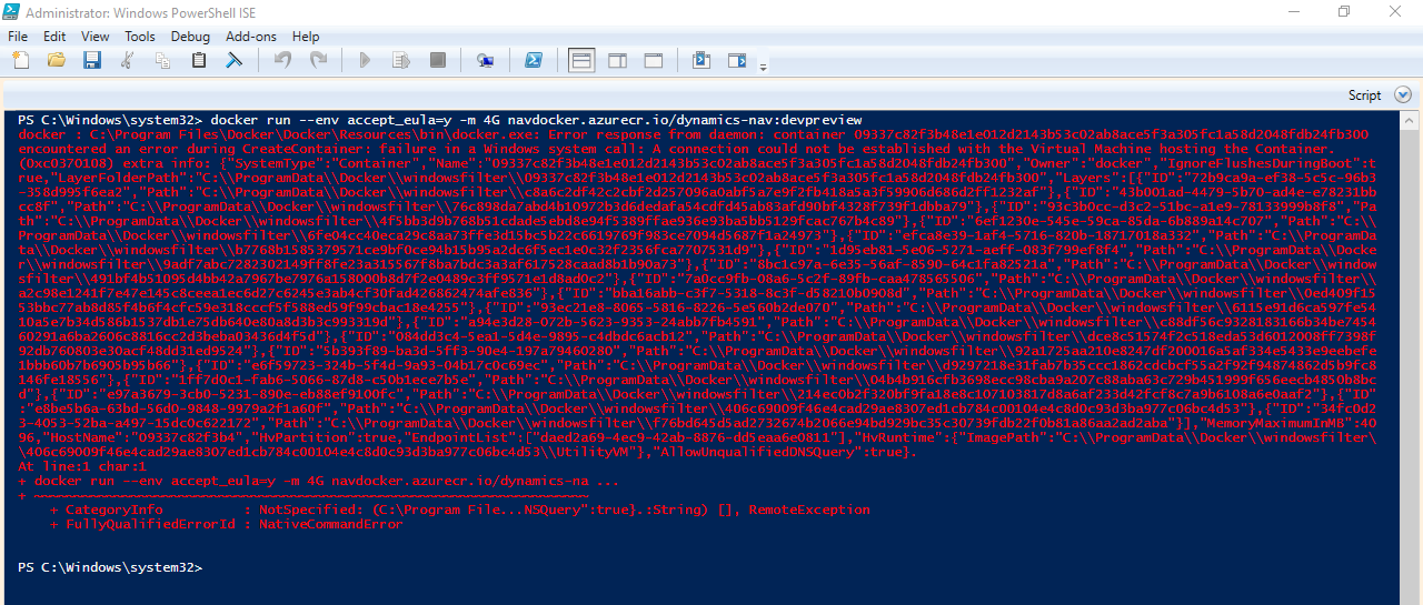 Error response from daemon: container · Issue #59 · microsoft/nav-docker · GitHub