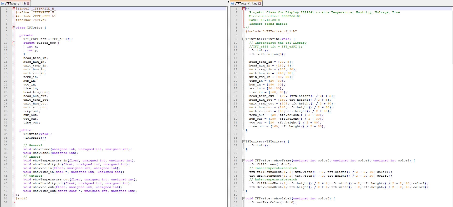 Question: Class Instantiation · Issue #458 · Bodmer/TFT_eSPI · GitHub