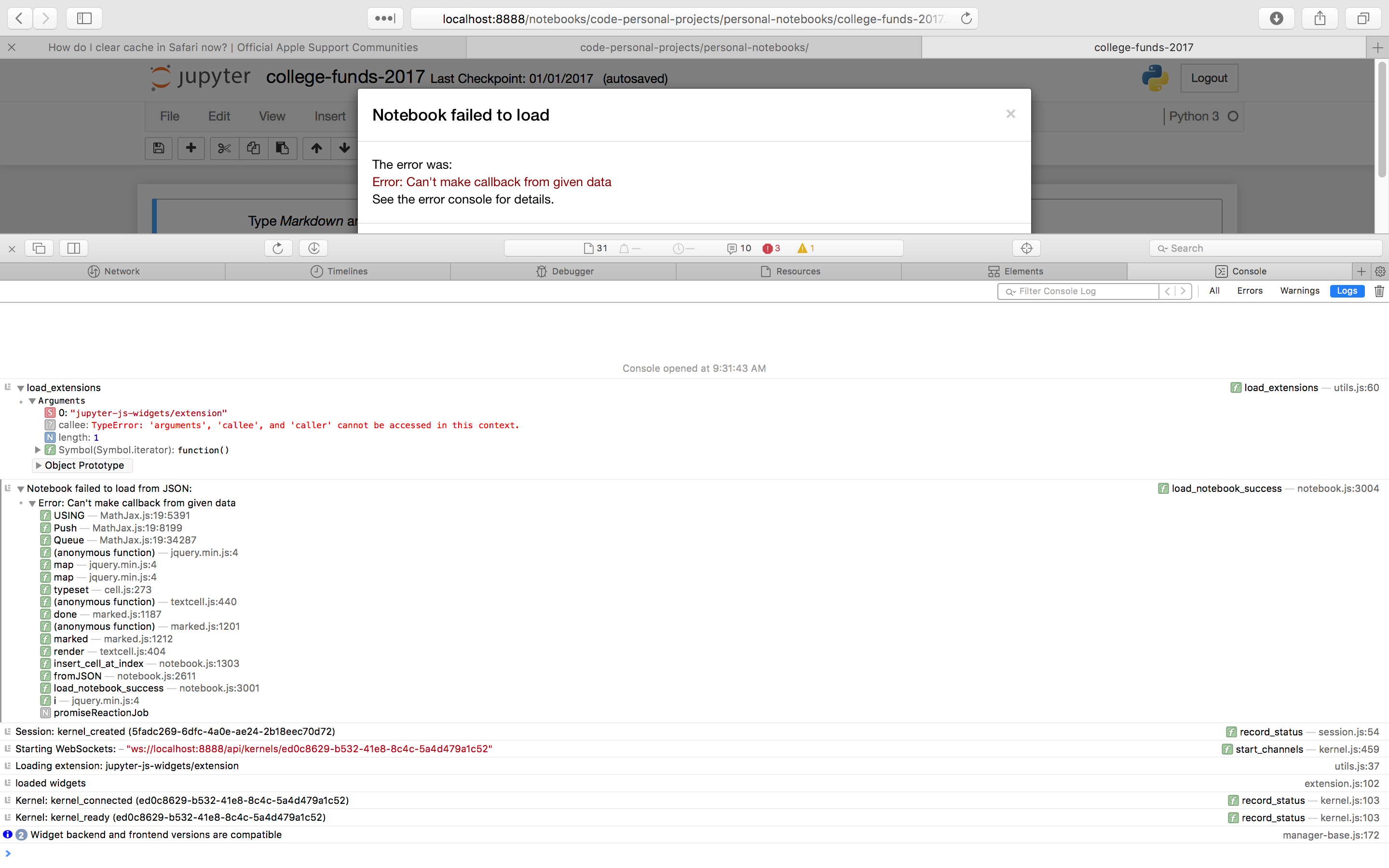 Testing Rc And Existing Notebook Failed To Load · Issue 2733 · Jupyternotebook · Github