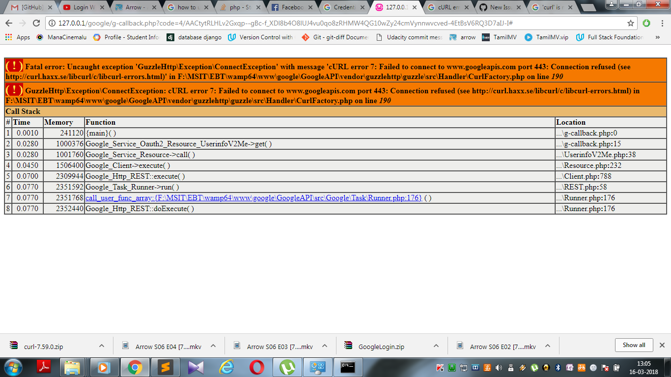 CURL Error 7 Failed To Connect To Www googleapis Port 443 