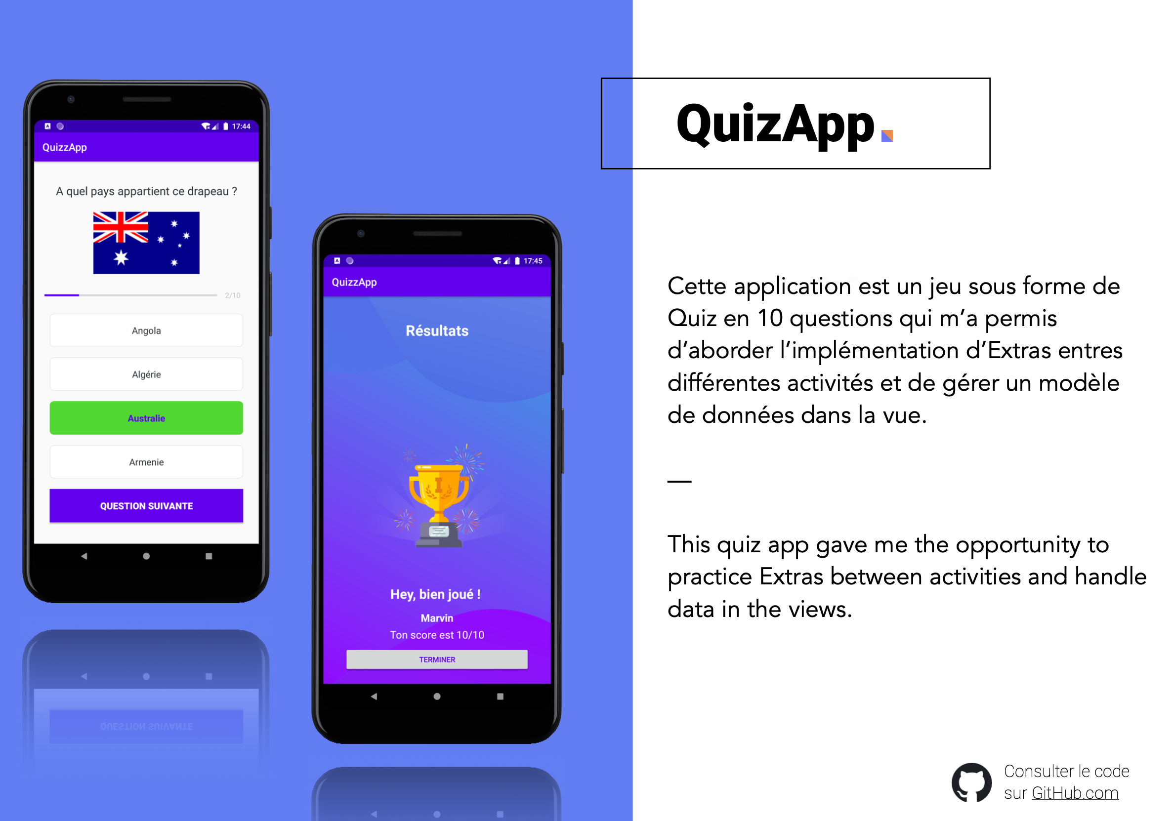 GitHub - kl-marvin/Kotlin-QuizApp: This quiz app gave me the opportunity to practice Extras ...