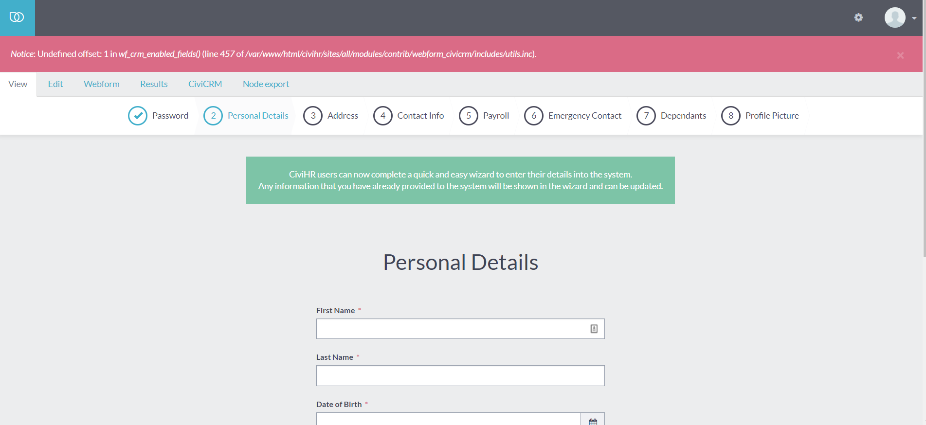 PHP Fatal error: Arrays are not allowed in class constants · Issue #16 · compucorp/civihr ...