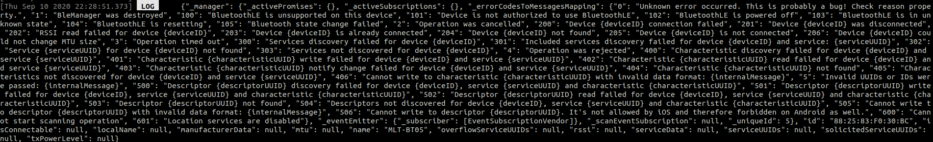 Bug Report when I log the device and I log the deviceConnected · Issue #744 · dotintent/react ...
