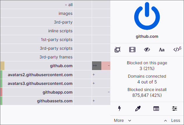 Request blocking selection is missing the allow button · Issue #1313 · uBlockOrigin/uBlock ...