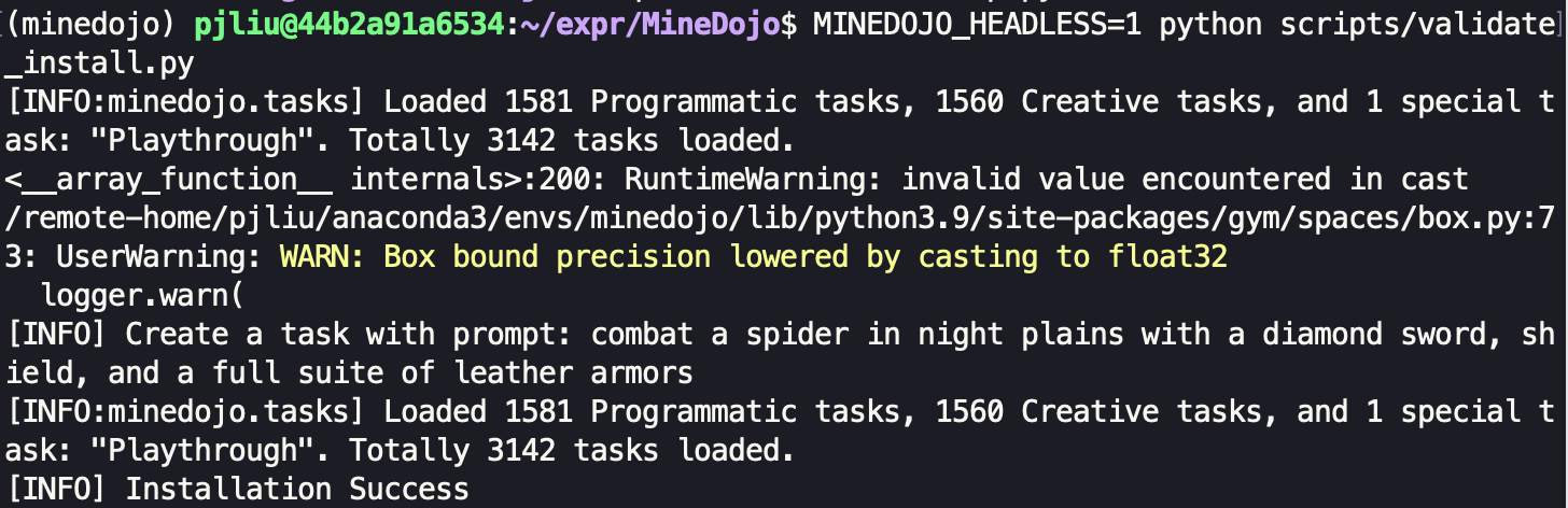 no window pops up, though there is "[INFO] Installation Success" · Issue #54 · MineDojo/MineDojo ...