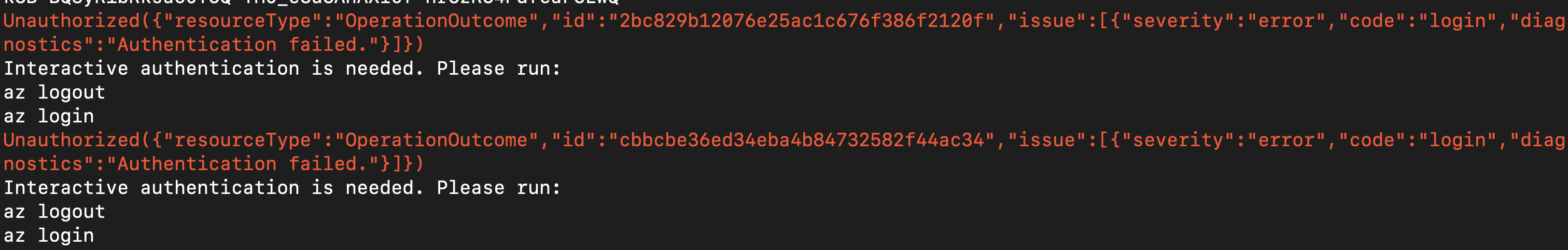 POST call to $FhirUrl to load profiles data returns Authentication failed. · Issue #110 · Azure ...