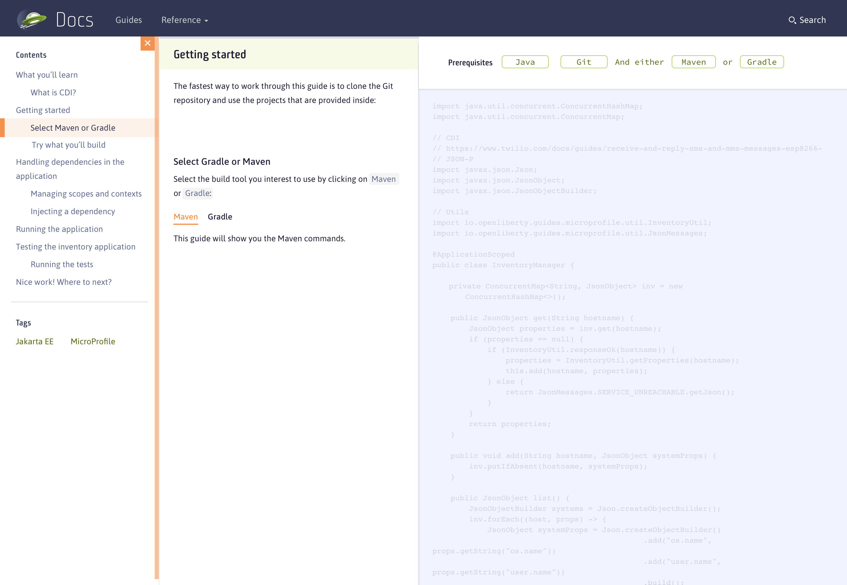 Update guides with option to build with Gradle · Issue #46 · OpenLiberty/guides-common · GitHub