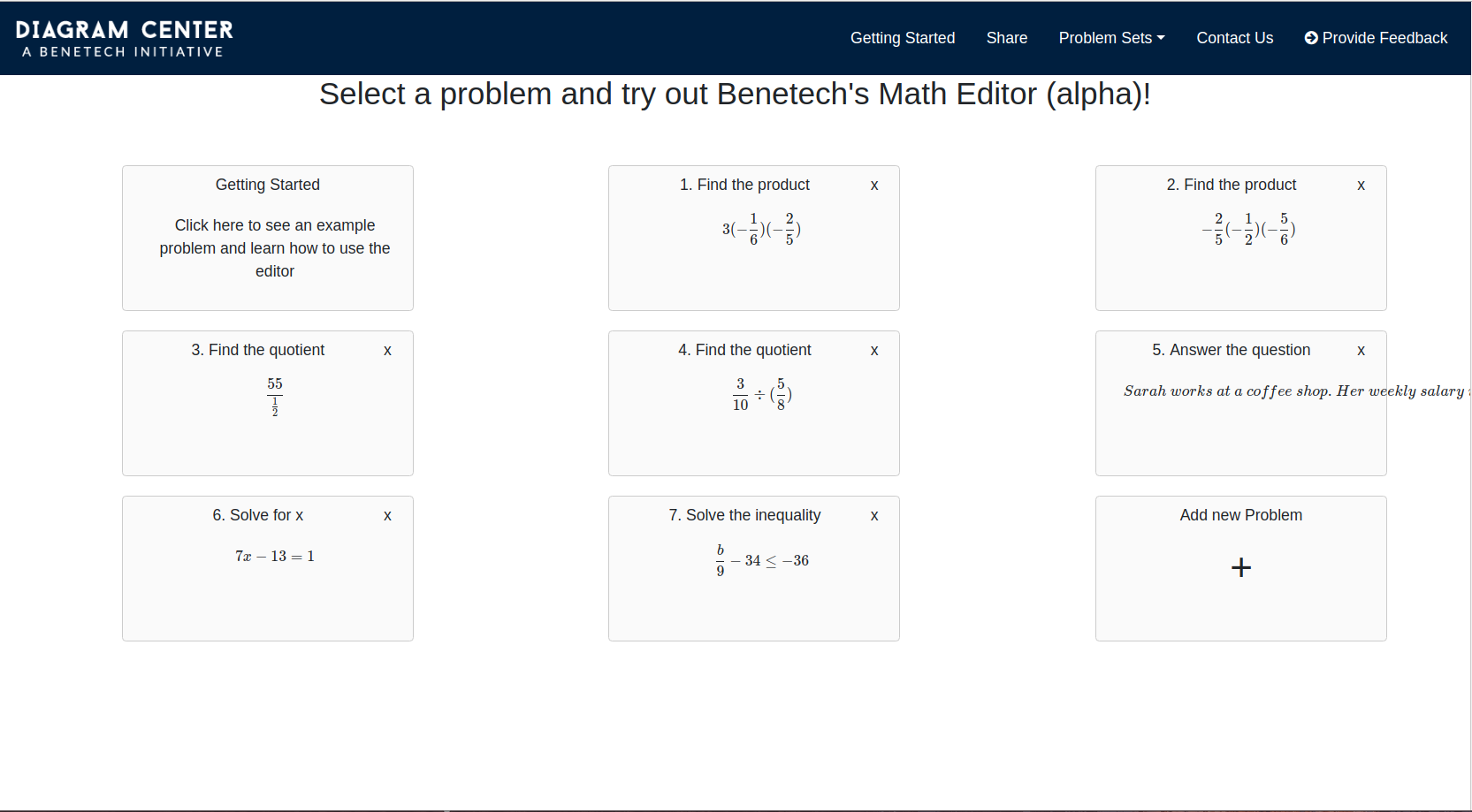 UI - mockups for sharing problem url and adding new problem · Issue #364 · benetech/MathShare ...