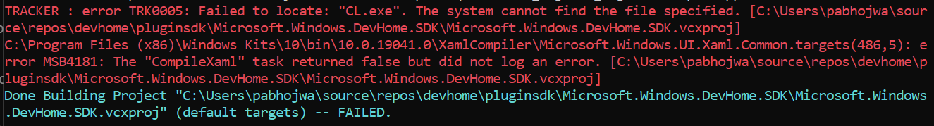 An assortment of errors when trying to build PluginSDK · Issue #1214 · microsoft/devhome · GitHub