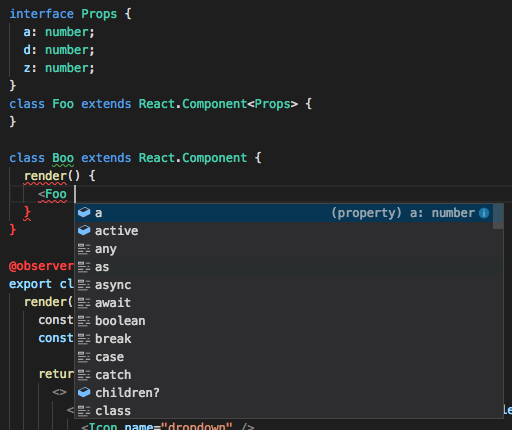 Keywords on intellisense mixed in with React component properties · Issue #42788 · microsoft ...