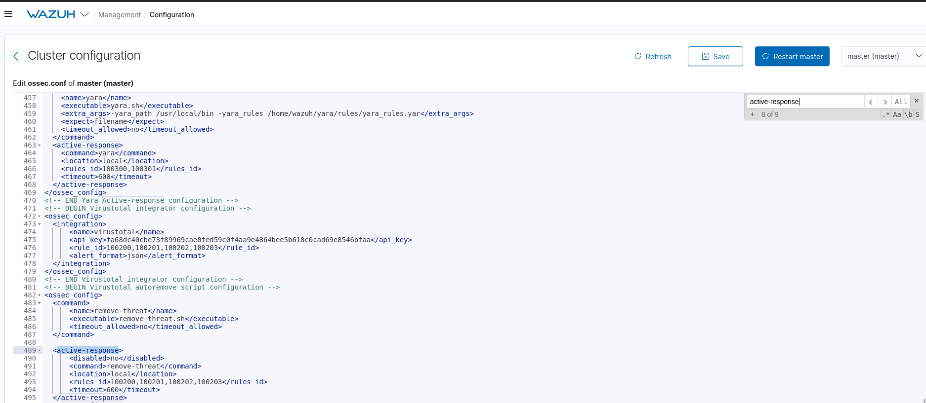 Error saving config file in Wazuh plugin in Kibana · Issue #3499 · wazuh/wazuh-dashboard-plugins ...