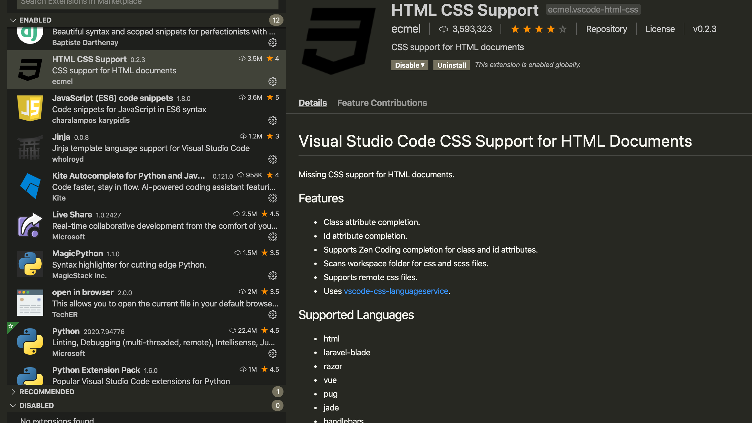 Autocomplete Doesnt Seem To Work At All · Issue 165 · Ecmelvscode Html Css · Github