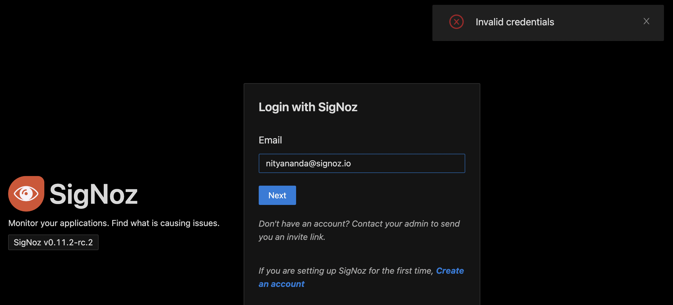 Enter key doesn't work correctly in login page · Issue #1627 · SigNoz/signoz · GitHub