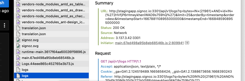 Signoz Frontend logs doesn't respect the URL · Issue #1713 · SigNoz/signoz · GitHub