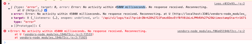 Frontend closes live tail connection when there is no activity for 45000 ms · Issue #1894 ...