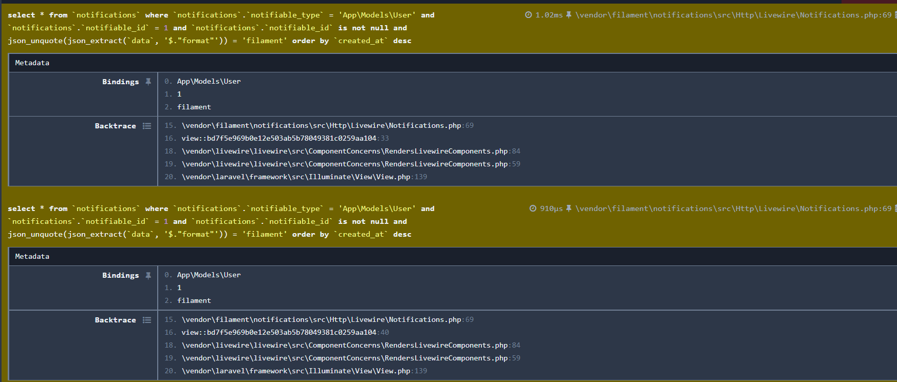 Duplicate database notification query · Issue #4310 · filamentphp ... Duplicate database notification query · Issue #4310 · filamentphp ...