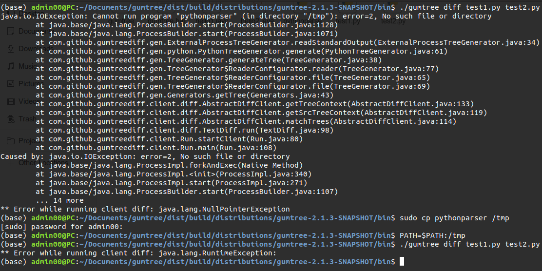 Gumtree problem diff python files · Issue #165 · GumTreeDiff/gumtree · GitHub