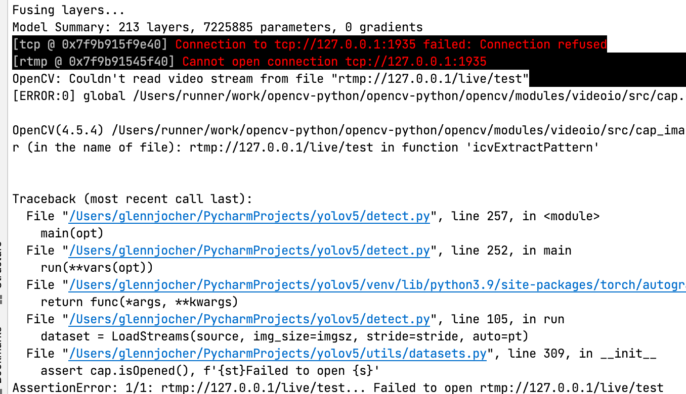 Why memory usage is higher when I use RTMP stream? · Issue #6616 · ultralytics/yolov5 · GitHub