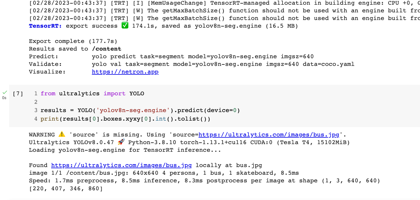 TensorRT segmentation model inference Result object disapearing · Issue #1189 · ultralytics ...