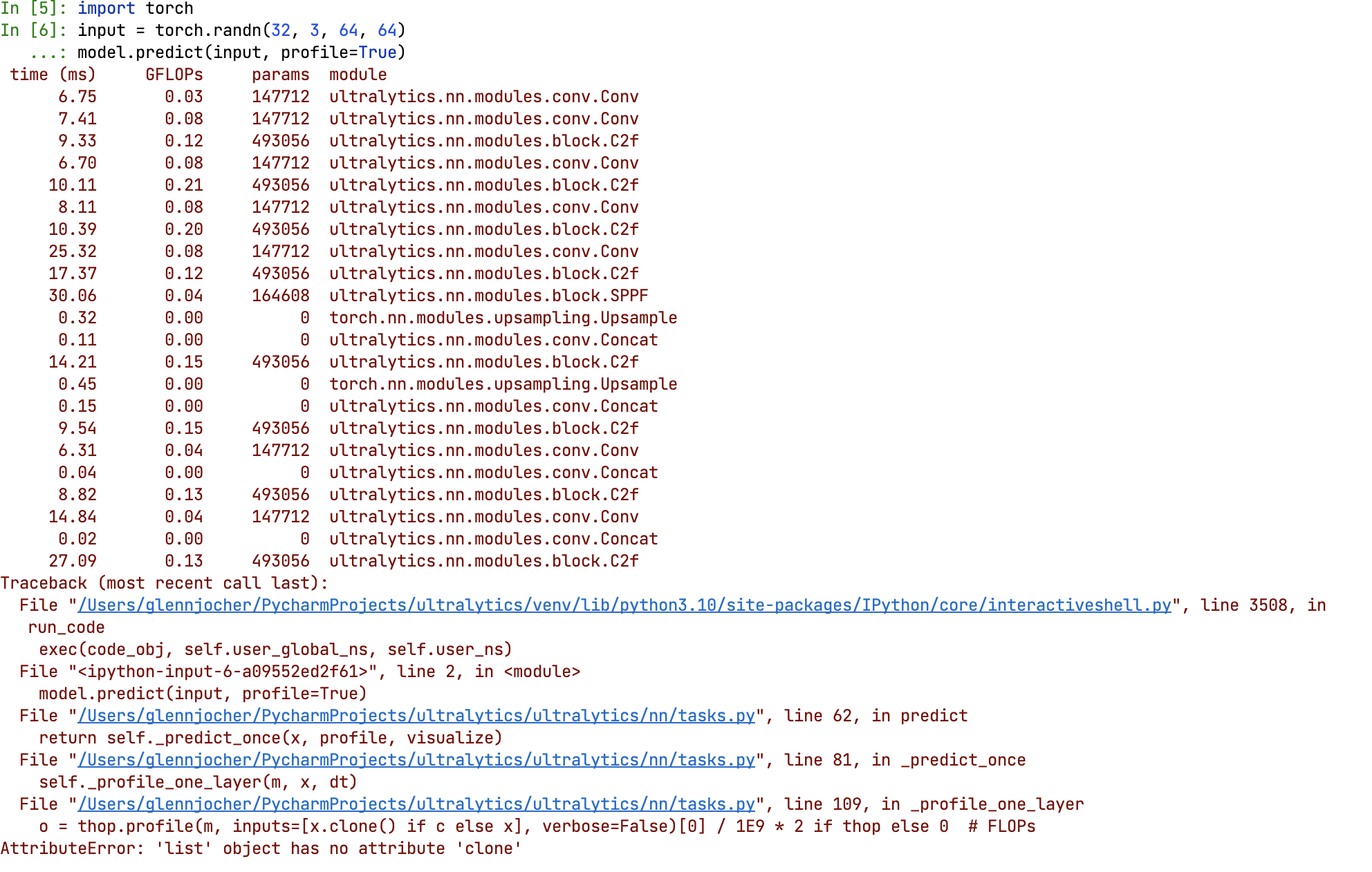 Printing information about GFLOPs at each layer of the YOLOv5 model failed · Issue #3464 ...