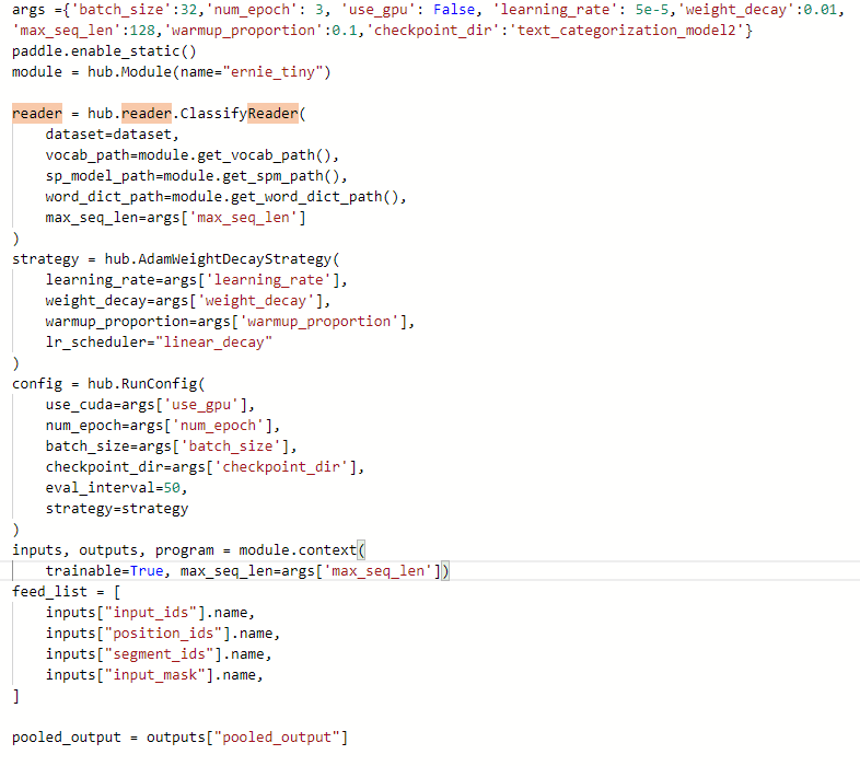 使用ERNIE_TINY 进行新闻标题分类训练，然后用hub封装模型后使用提示 The length of input_text is out ...