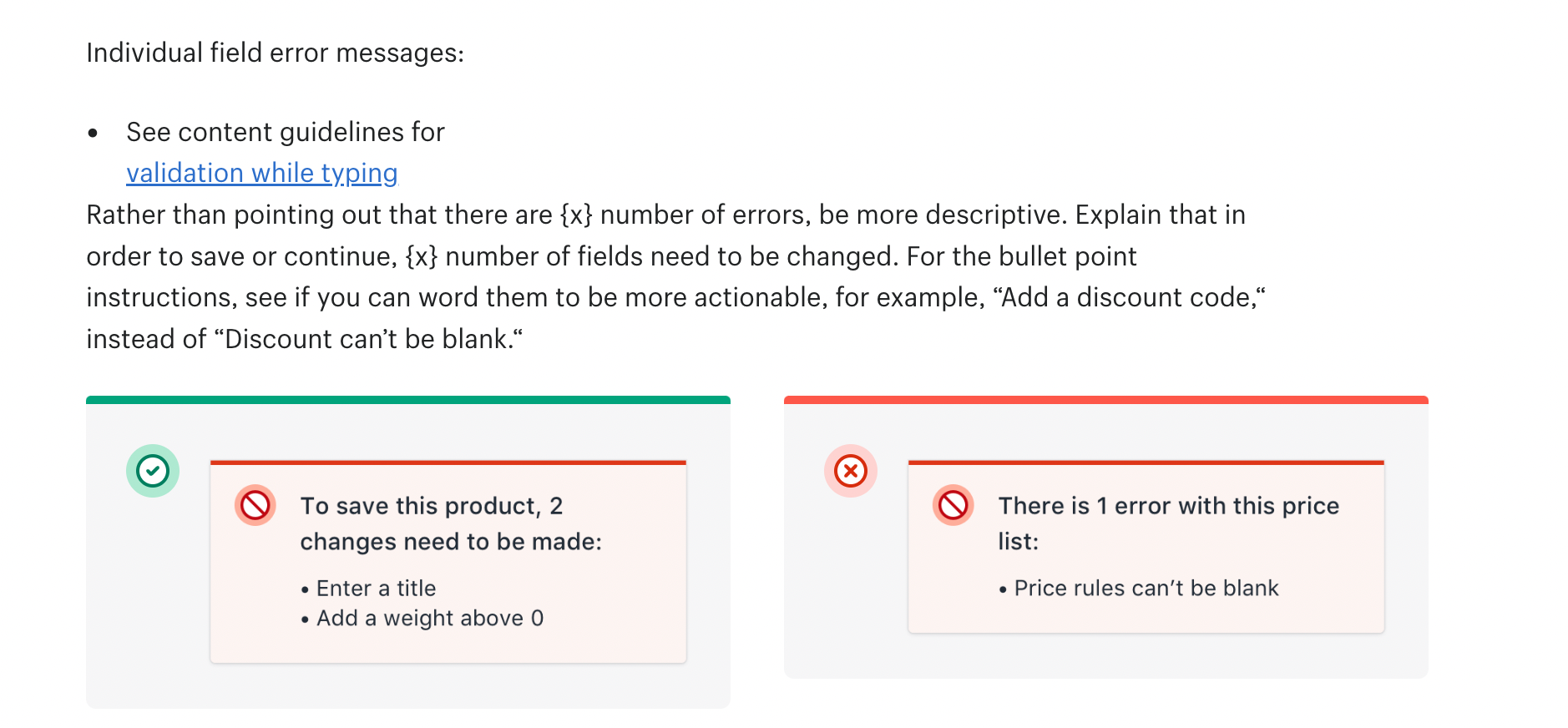 Add Space Before Paragraph In Error Messages Validate On Submit