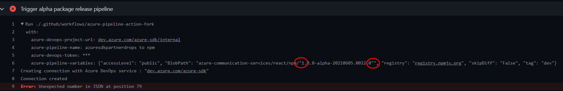 Fix alpha release - remove unintended quote marks by JamesBurnside · Pull Request #441 · Azure ...