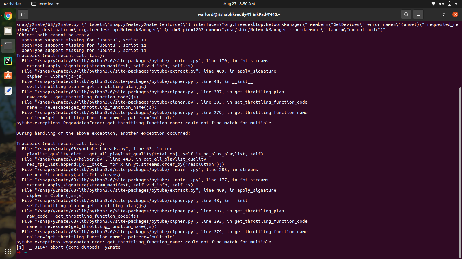 pytube.exceptions.RegexMatchError: get_throttling_function_name: could not find match for ...
