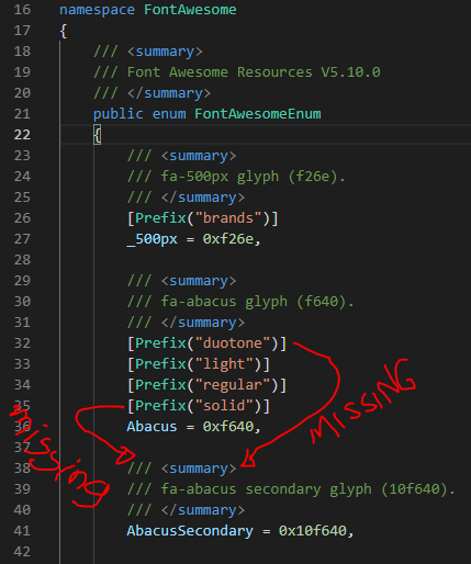 Help for 5.10.0 Duotone · Issue #4 · smourier/FontAwesomeEnum · GitHub