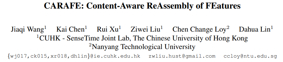 CARAFE: Content-Aware ReAssembly of FEature · Issue #3 · lartpang/PyTorchCoding · GitHub