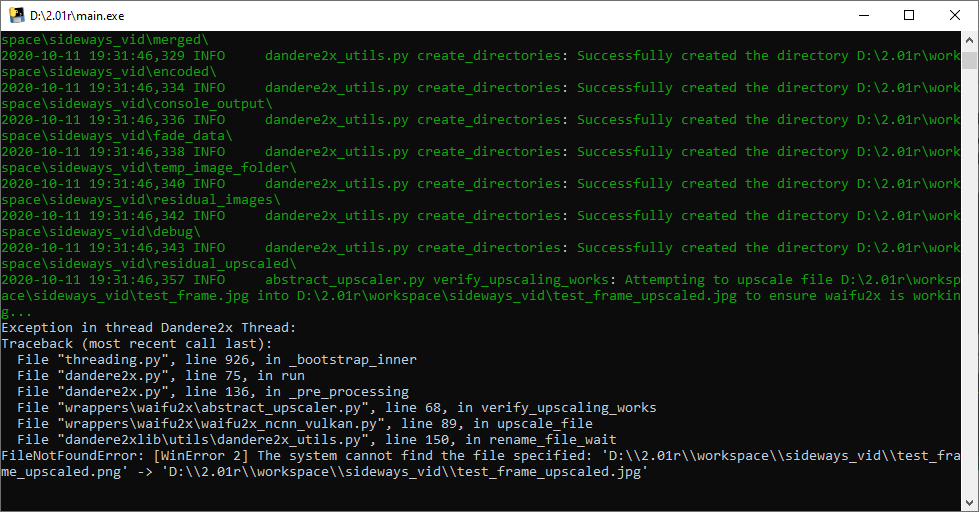 FileNotFoundError · Issue #147 · akai-katto/dandere2x · GitHub