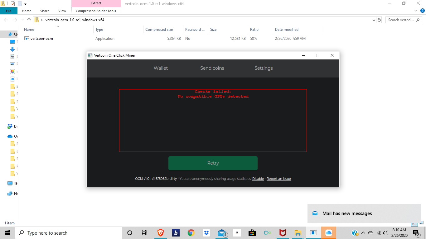 Checks failed: No compatible GPUs detected · Issue #74 · vertcoin-project/one-click-miner-vnext ...