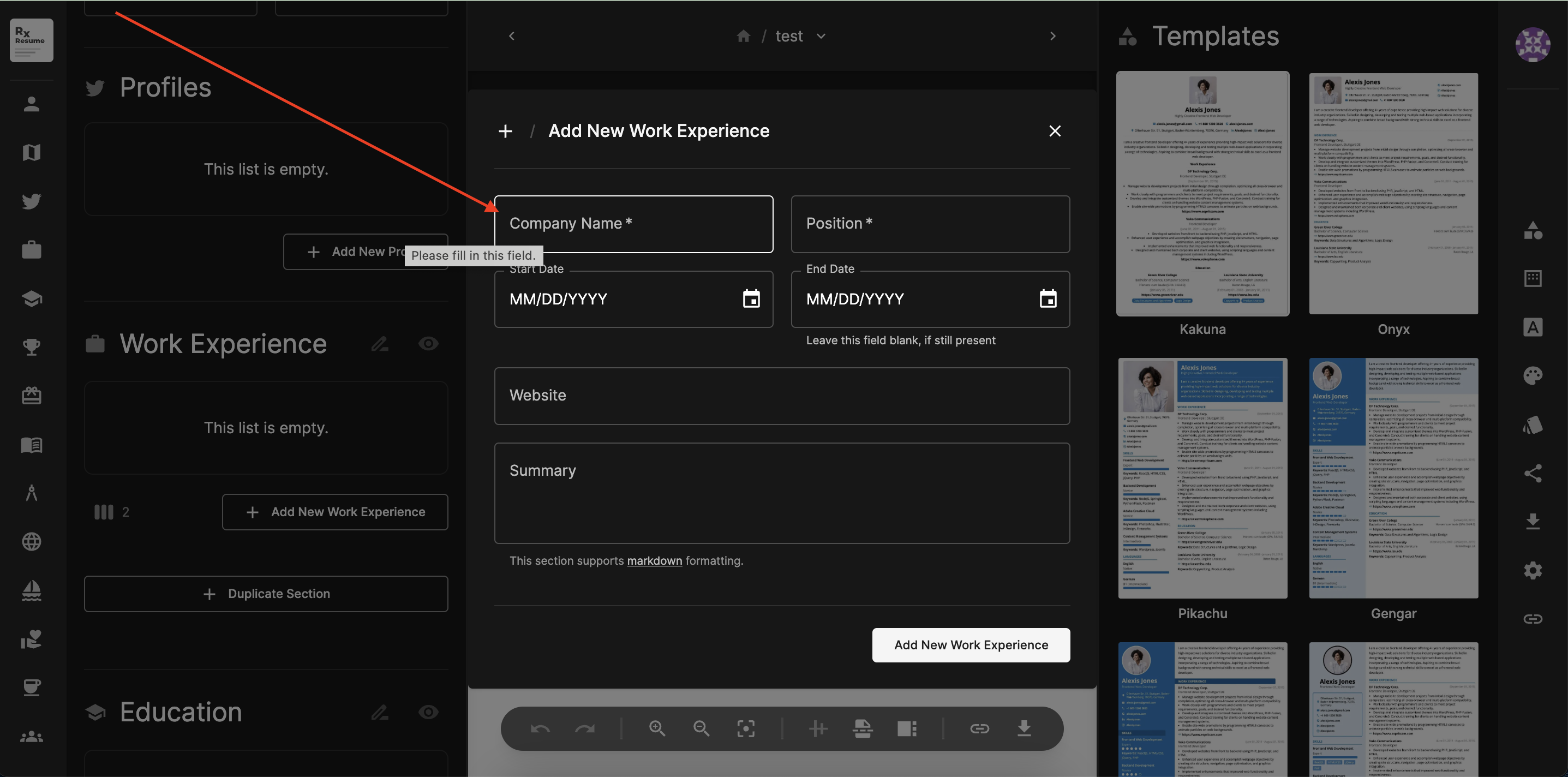 [FEATURE] Rename Work Experience label · Issue #1309 · AmruthPillai/Reactive-Resume · GitHub